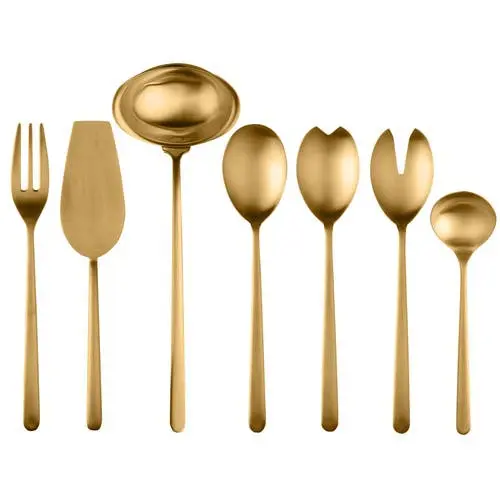 MEPRA Linea Serving Set7 Pieces - Ice Gold