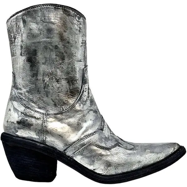 MADISON MAISON Pointy Toe Ankle Boot - Silver