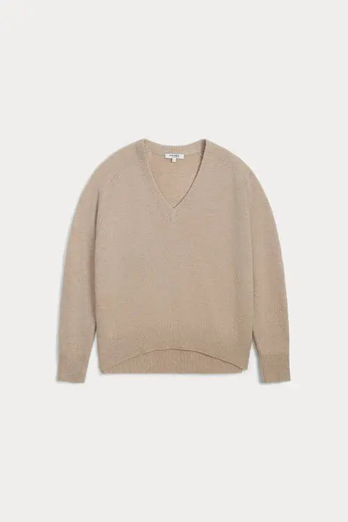 Naked Cashmere Sydney V-neck Cashmere Sweater - Flax