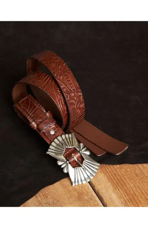 FORTELA Tyra Printed Leather Belt - Cuoio