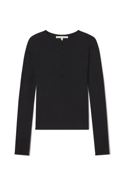 Naked Cashmere Marlowe Cashmere Henley - Black