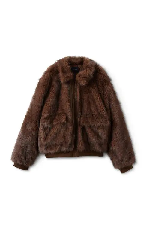 COTTON ON Faux Fur Bomber Jacket