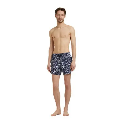 Vilebrequin Orcas Waves Print Stretch Swim Shorts - Navy