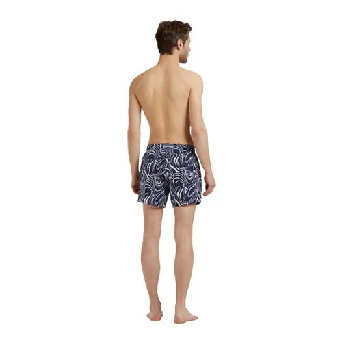 Vilebrequin Orcas Waves Print Stretch Swim Shorts - Navy