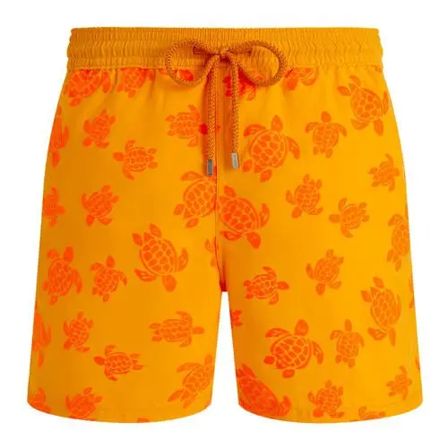 Vilebrequin Swim Shorts With Flocked Turtle Motif - Mango