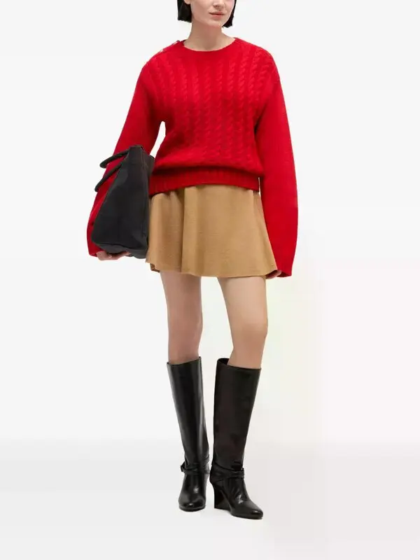 GANNI Cable Knit Buttoned Sweater