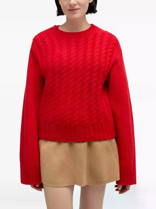GANNI Cable Knit Buttoned Sweater