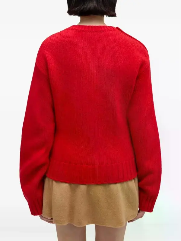 GANNI Cable Knit Buttoned Sweater