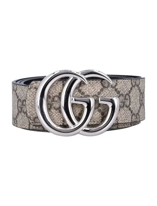 Gucci Reversible Gg Marmont Belt - Ebony/black