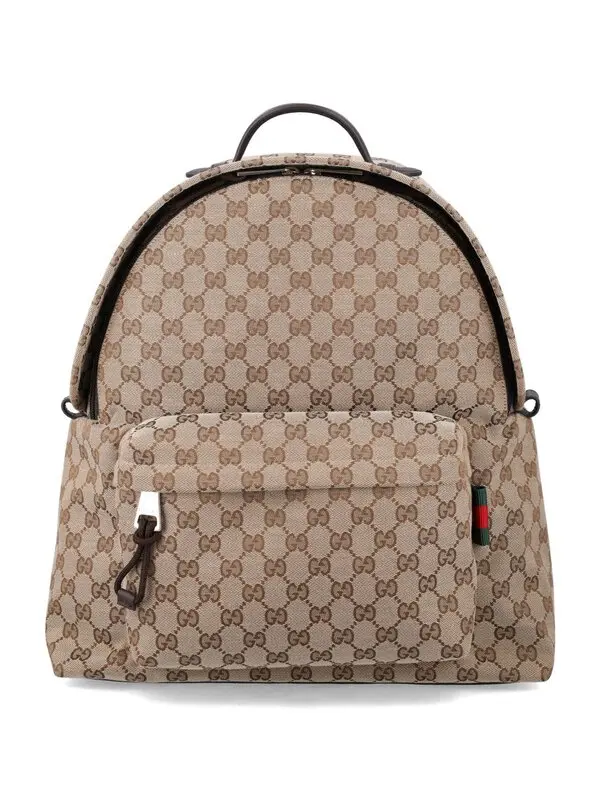 Gucci Backpack In Canvas - Biege Ebony + Cocoa
