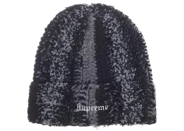Supreme Tinsel Stripe Beanie - Black