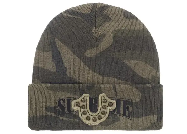 Supreme True Religion Beanie - Olive Camo