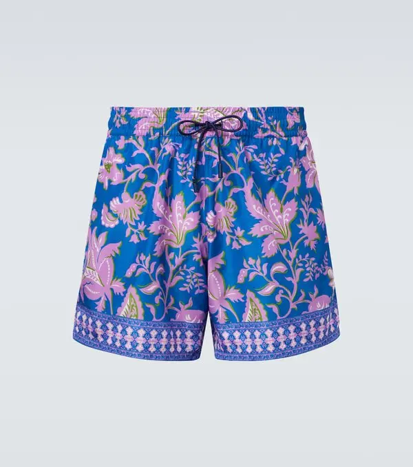 Etro Floral Swim Trunks - Blue