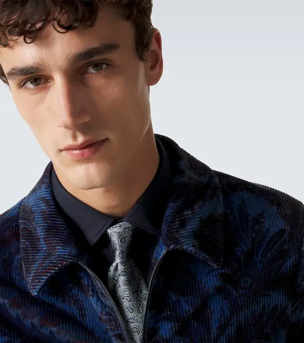 Etro Paisley Silk Necktie - Blue