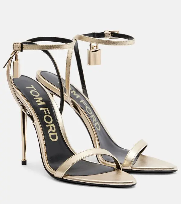 TOM FORD Metallic Leather Sandals