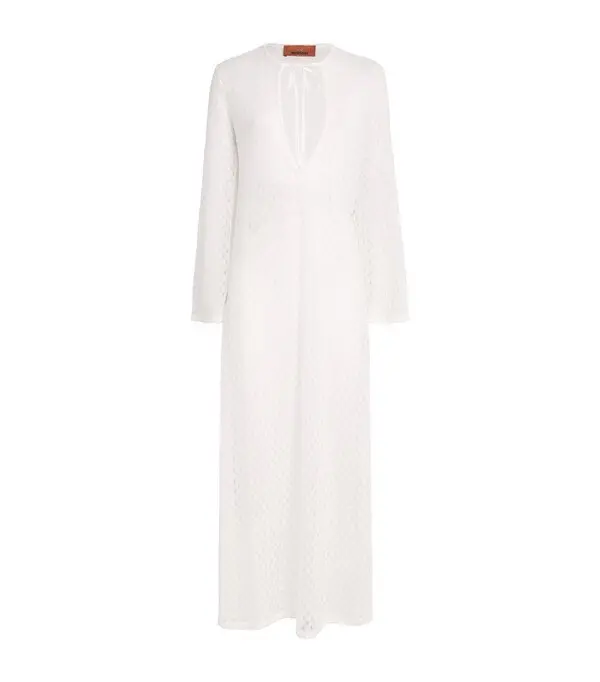 Missoni Metallic Knit Kaftan - White