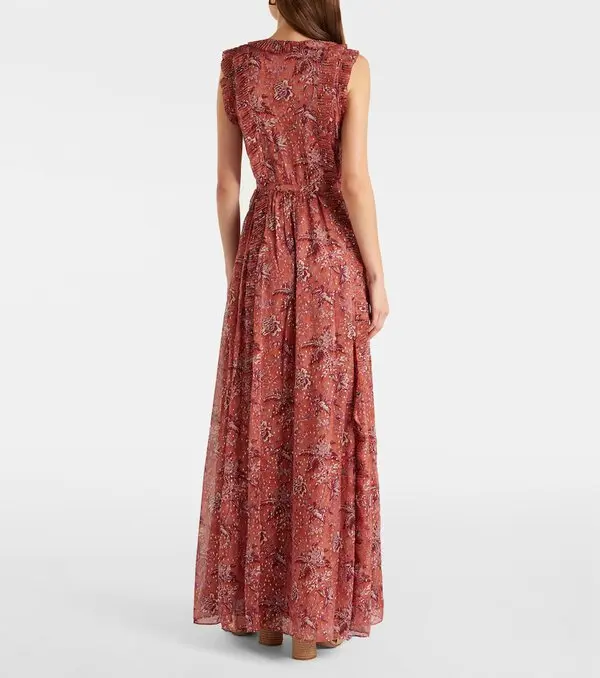 Ulla Johnson Aida Ruffled Silk-blend Chiffon Maxi Dress - Orange