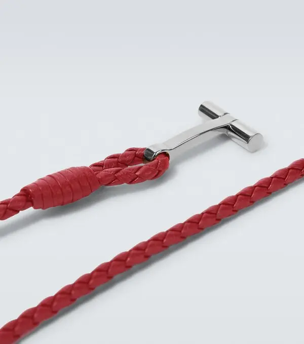 TOM FORD Braided Leather Bracelet - Red