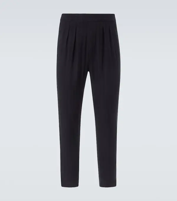 TOM FORD Striped Cotton And Silk Straight Pants - Black