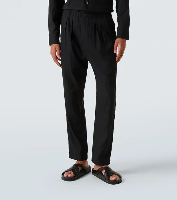 TOM FORD Striped Cotton And Silk Straight Leg Trousers
