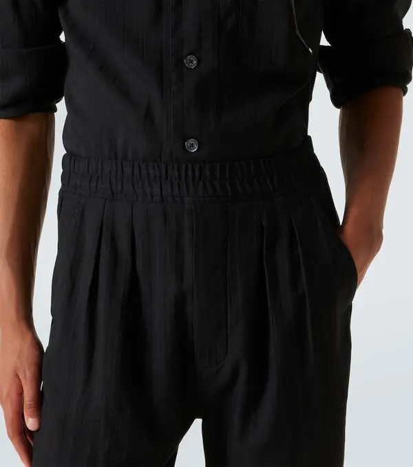 TOM FORD Striped Cotton And Silk Straight Leg Trousers