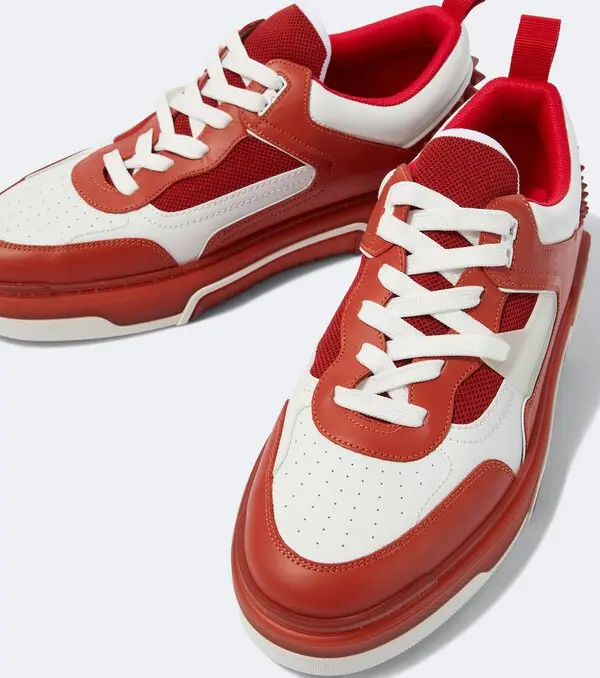 CHRISTIAN LOUBOUTIN Astroloubi Leather Sneakers - Red