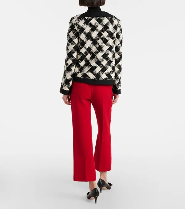Valentino Garavani Vlogo Cropped Virgin Wool Crêpe Pants
