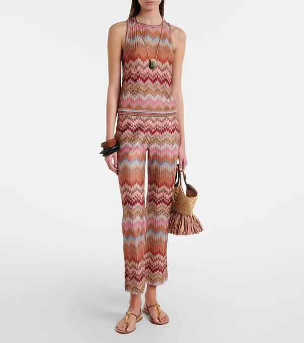 Missoni Zigzag High-rise Cropped Slim Pants