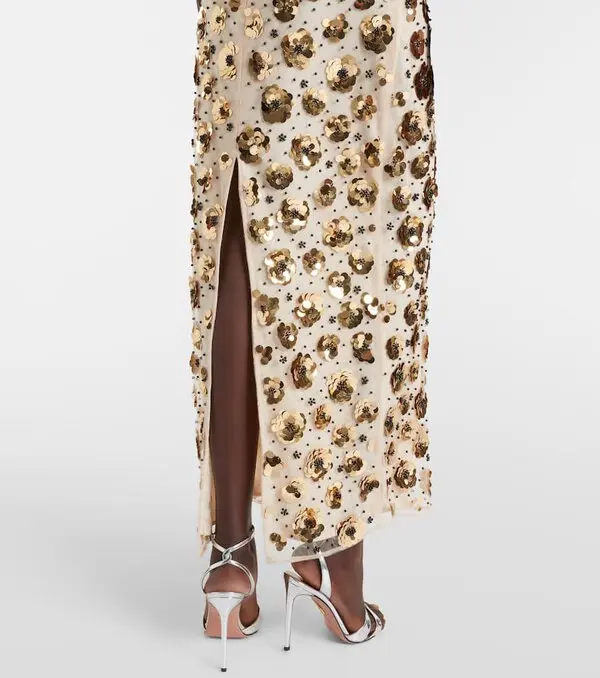 ROTATE BY BIRGER CHRISTENSEN Sequined Strapless Midi Dress