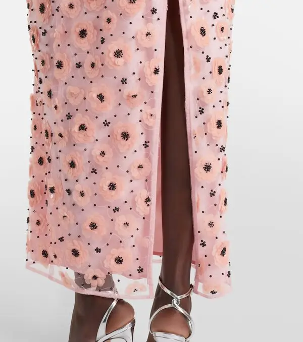 ROTATE BY BIRGER CHRISTENSEN Sequined Strapless Midi Dress