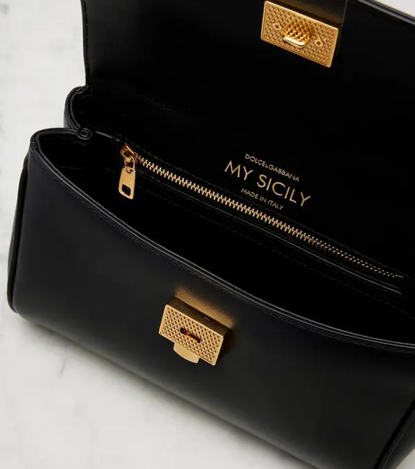 Dolce & Gabbana My Sicily Small Leather Tote - Black