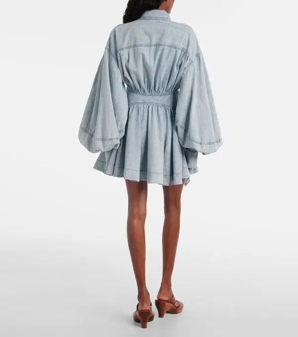 Zimmermann Rebellion Denim Mini Dress - Blue