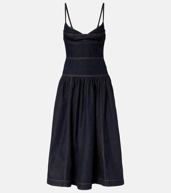 Zimmermann Denim Midi Dress - Blue