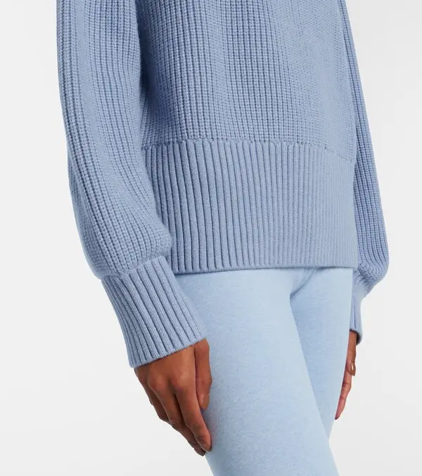 Varley Marcie Ribbed-knit Turtleneck Sweater - Blue