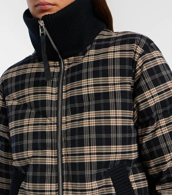 Varley Bryony Checked Flannel Puffer Jacket - Blue