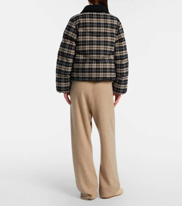 Varley Bryony Checked Flannel Puffer Jacket - Blue