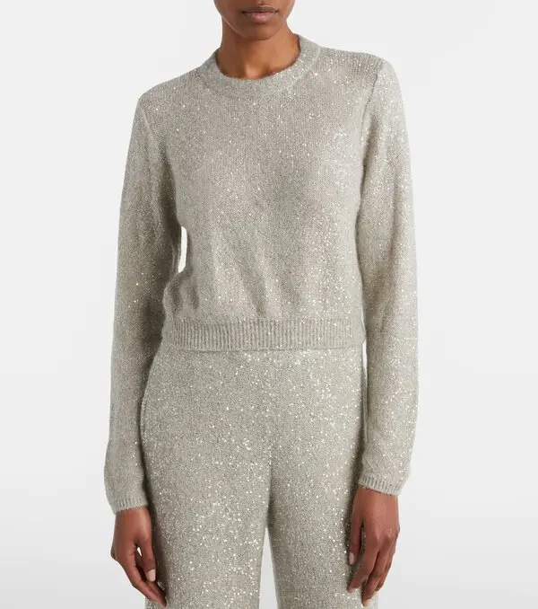 Brunello Cucinelli Sequined Sweater - Grey