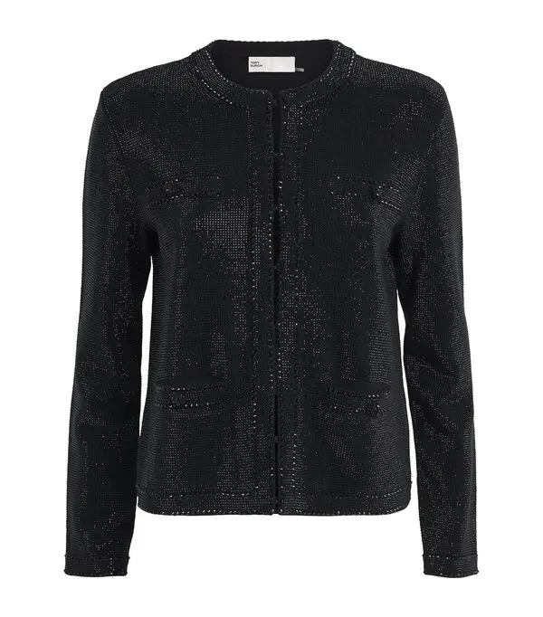 Tory Burch Wool-blend Embellished Kendra Cardigan