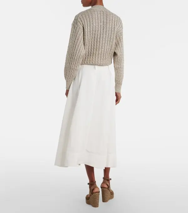 Brunello Cucinelli Mid-rise Midi Skirt