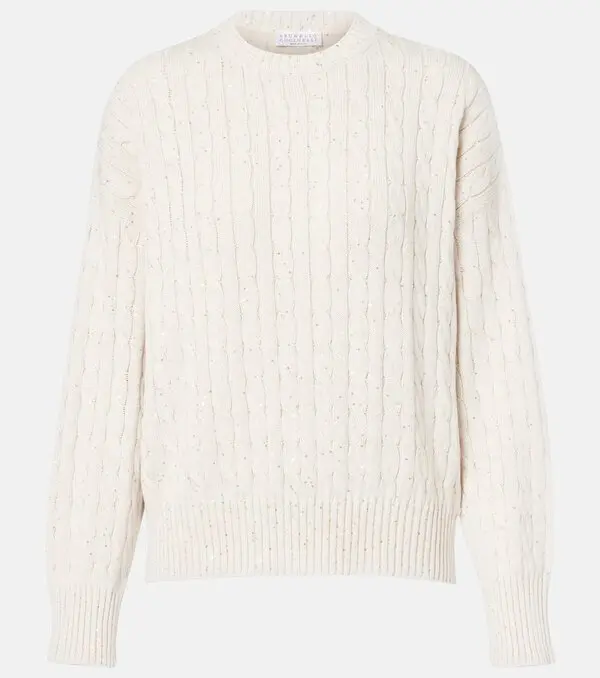 Brunello Cucinelli Sequined Cotton-blend Sweater