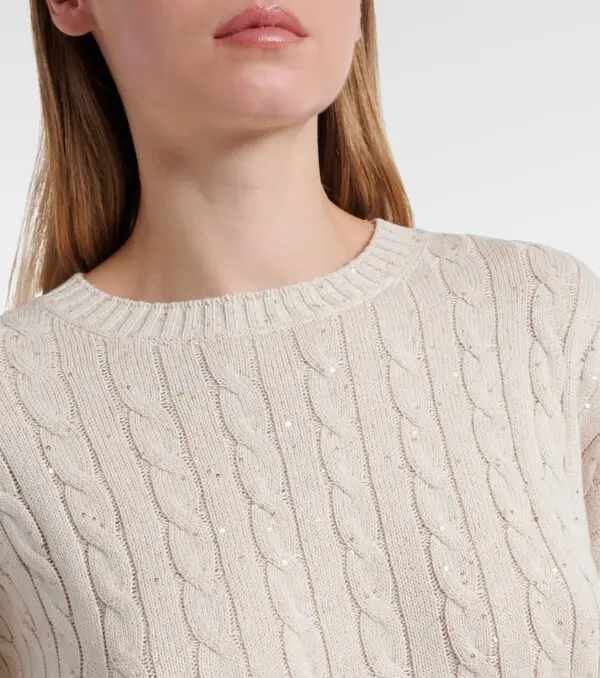 Brunello Cucinelli Sequined Cotton-blend Sweater