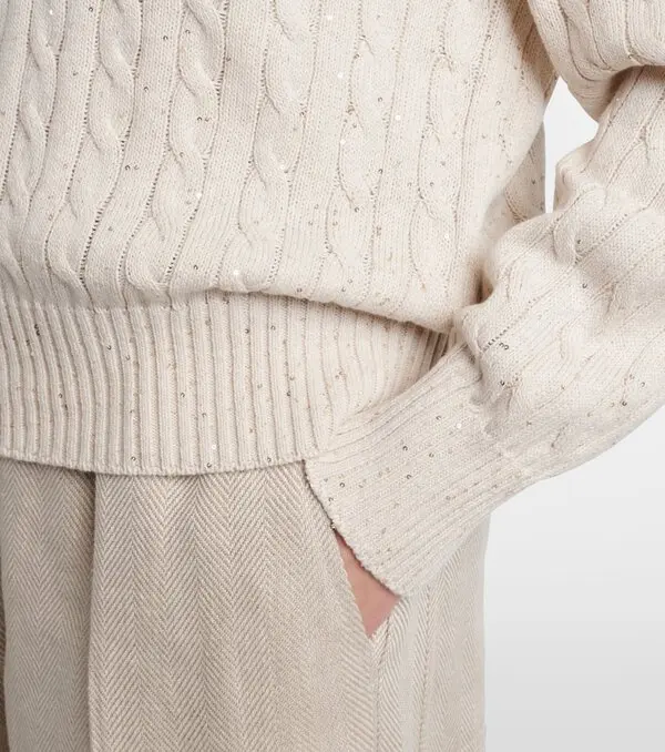 Brunello Cucinelli Sequined Cotton-blend Sweater