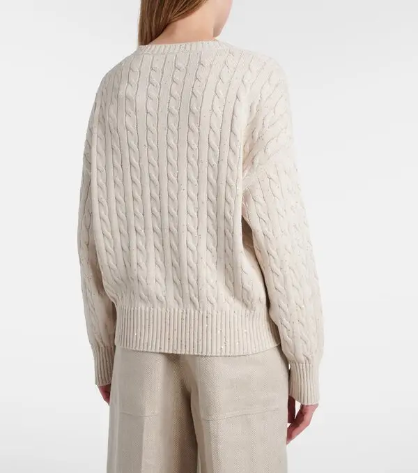 Brunello Cucinelli Sequined Cotton-blend Sweater