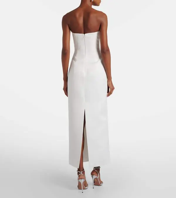 Leo Lin Rayna Floral-Appliqu Bustier Dress - White | Editorialist