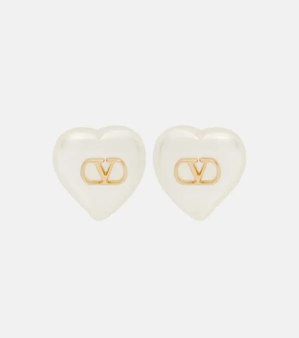 Valentino Garavani Vlogo Faux Pearl Earrings - Gold