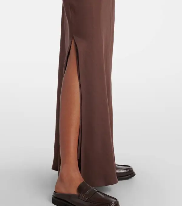 Brunello Cucinelli Twill Maxi Skirt - Brown