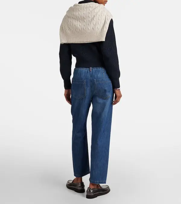 Brunello Cucinelli Pleated Tapered Jeans - Blue