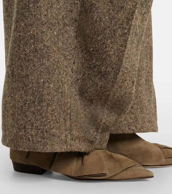 JW Anderson Ruffled Suede Ankle Boots - Grey