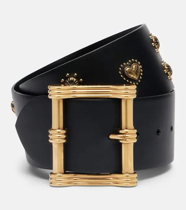 Etro Embellished Leather Belt - Black