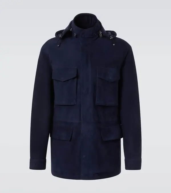 TOM FORD Suede Field Jacket - Blue